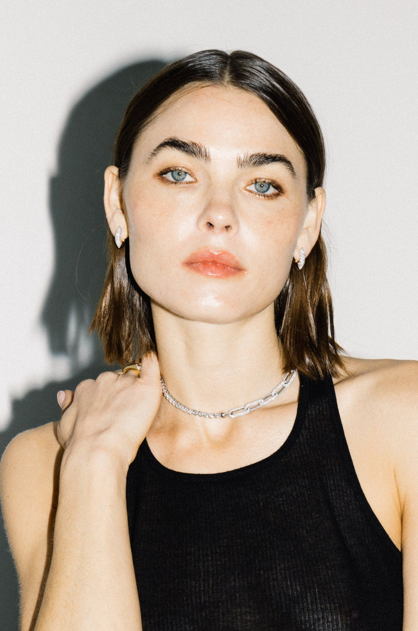 PLATINUM PAVÉ TENNIS NECKLACE – Uniform Object